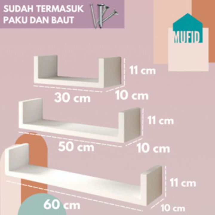 ambalan mdf susun papan gantung ambalan u panjangan tembok dinding kayu ...