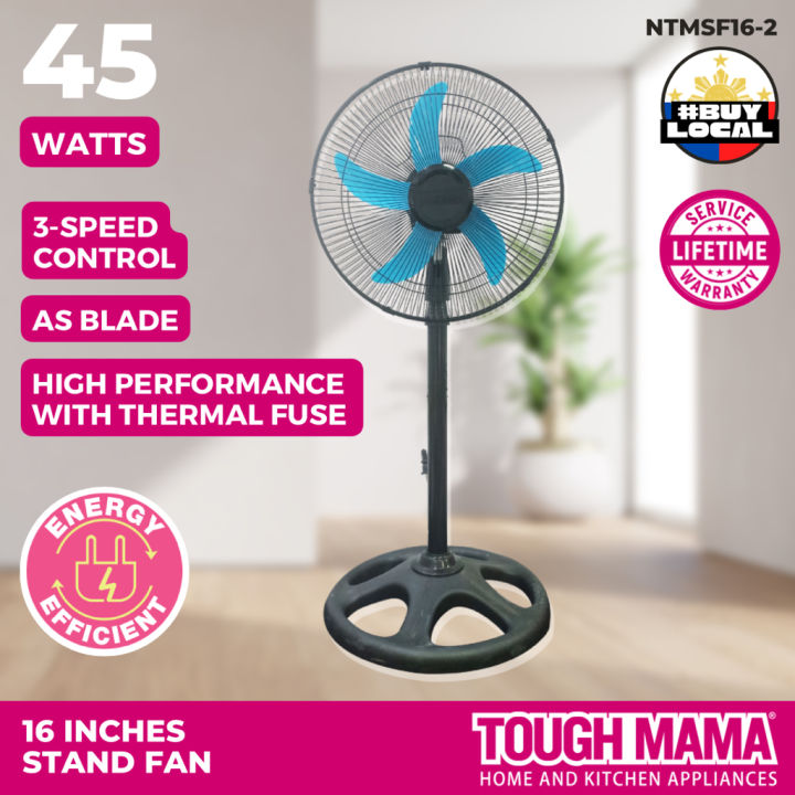 Tough Mama NTMSF16-2 Electric Stand Fan Oscillating Adjustable Fan 16 ...