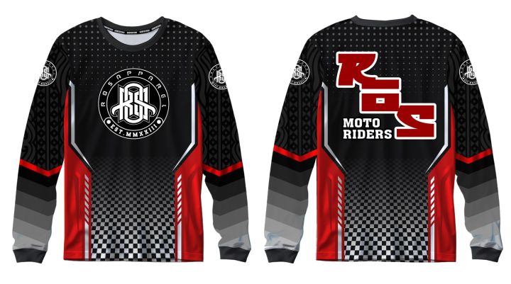 ROS MOTO RIDER LONG SLEEVES FOR MOTOR RIDERS, FULL SUBLIMATION HIGH ...