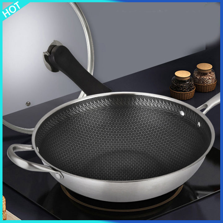 34cm double-sided honeycomb three-layers 304 stainless steel non-stick ...