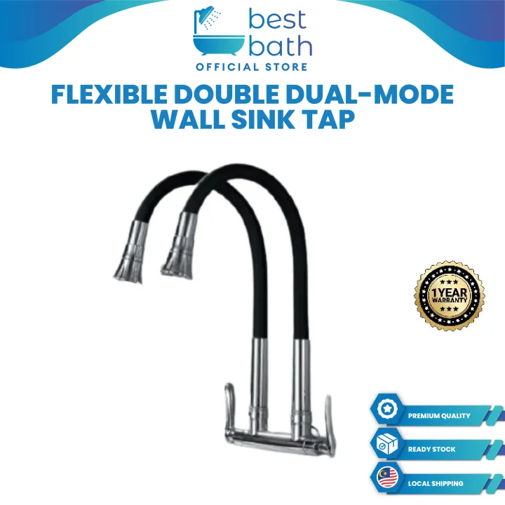 Flexible Double Dual-mode Wall Sink Tap - Black Faucet Kepala Paip | Lazada