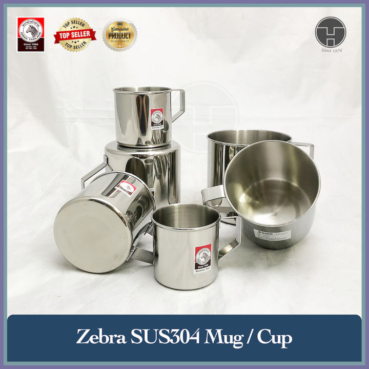 [TeoHin] Zebra SUS304 Stainless Steel Mug [ 7cm , 8cm , 9cm , 10cm , 11cm , 12cm ] | Lazada