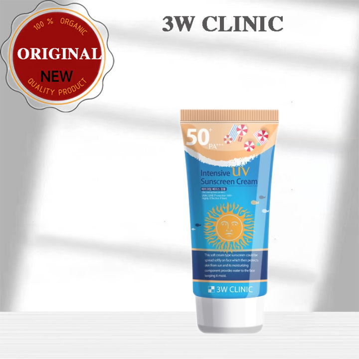 3W CLINIC Sunblock Intensive UV Cream Sunscreen SPF50+ PA +++ 70ml | Lazada
