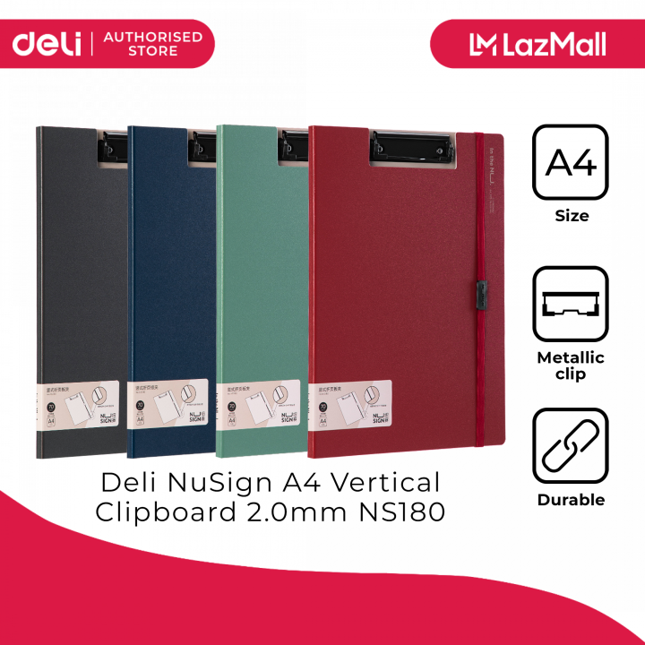 Deli NuSign A4 Vertical Clipboard 2.0mm NS180 [79NS180] | Lazada PH