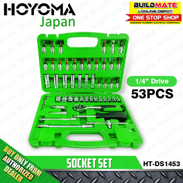 HOYOMA 53PCS Deep Socket Set 1/4" Inch Drive Tool Kit Auto Repair ...