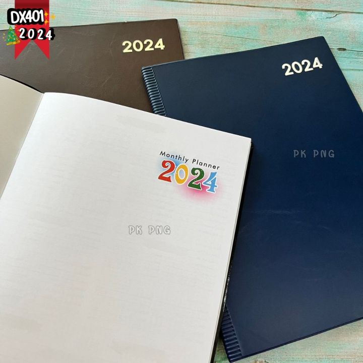 สมุดไดอารี่ 2567 สมุดโน๊ตไดอารี่ 2024 DX401 แพลนเนอร์12เดือน ปกPVC เนื้อในกระดาษปอนด์ 100แกรม 24 ...