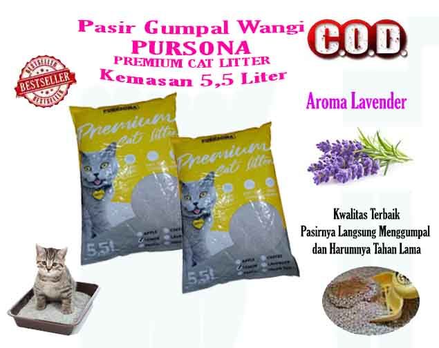 5,5 Liter- PASIR KUCING GUMPAL WANGI PURSONA PREMIUM CAT LITTER AROMA ...