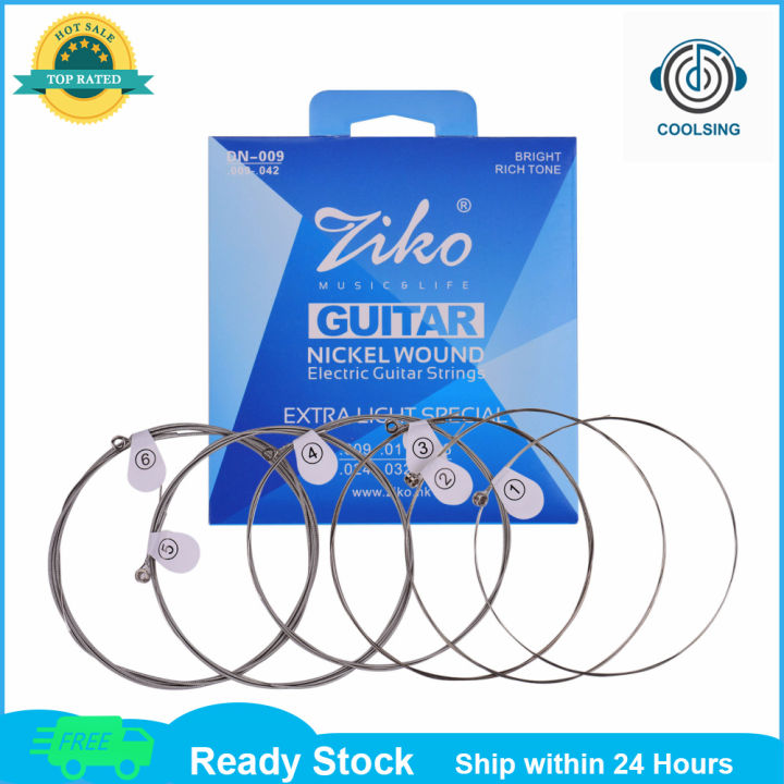 ZIKO DN-009 Guitar Strings for Electric Guitars Extra Light Hexagonal ...