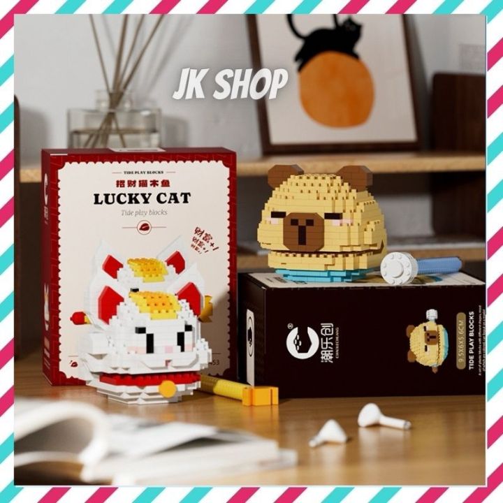 ⚠️现货⚠️ReadyStocks mini Fortune Cat blocks toys 木鱼 招财猫 潮乐创 解压神器 财富 兼容 乐高 ...