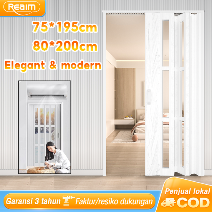 REAIM Folding Door Pvc Pintu Lipat Penyekat Ruangan Pintu Geser PVC ...