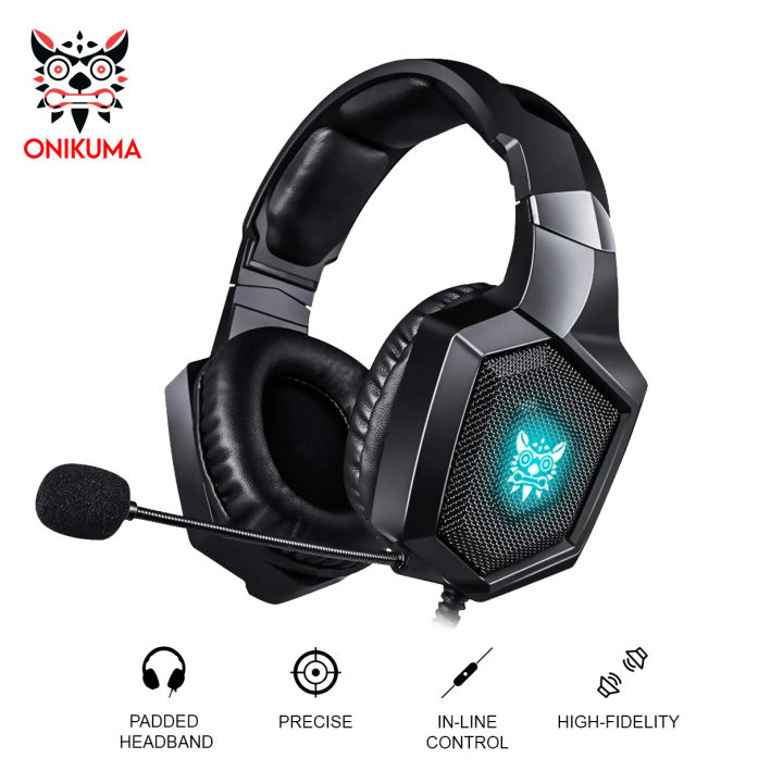 Onikuma K8 RGB Anti-noise Super Bass Headphones Game Headset with ...