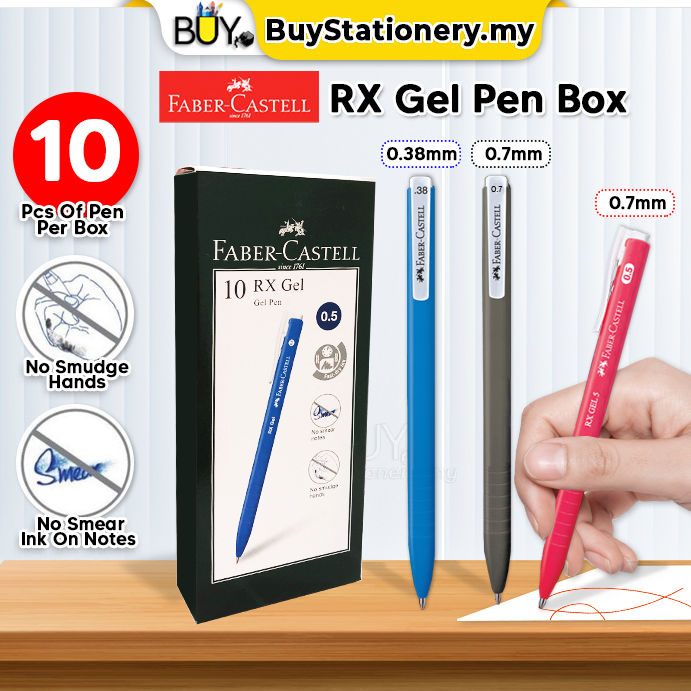 Faber Castell Pen RX Gel Pen 0.5mm 0.7mm Black Blue Red Pen -(10/BX) 0. ...
