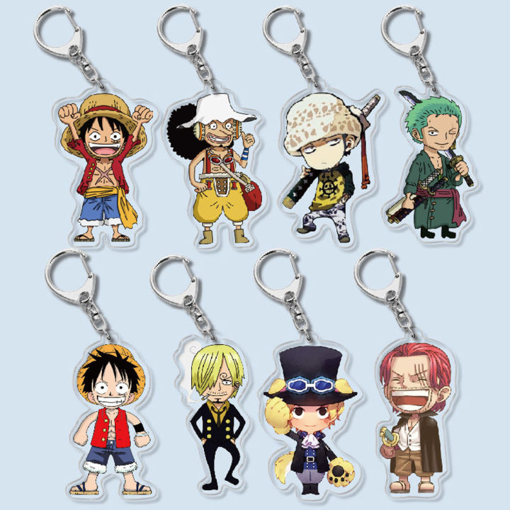 SHIBEN Luffy Zoro Miniatures Key Chains Double Sided Japanese Anime ...