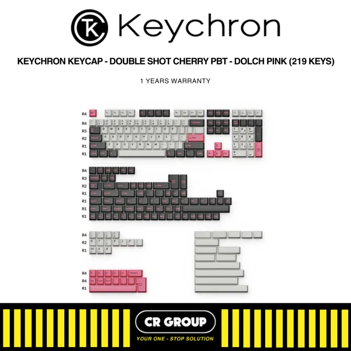 Keychron Keycap - Double Shot Cherry PBT - Dolch Pink (219 keys) (1Yr ...