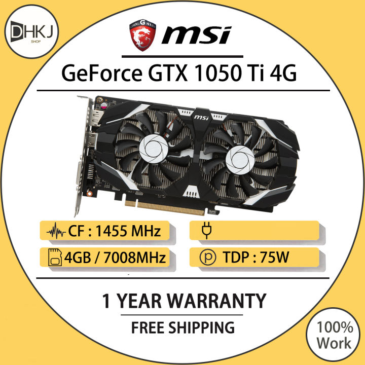 USED MSI GeForce GTX 1050 Ti 4G Graphics Cards 1050Ti GPU 4GB GDDR5 ...