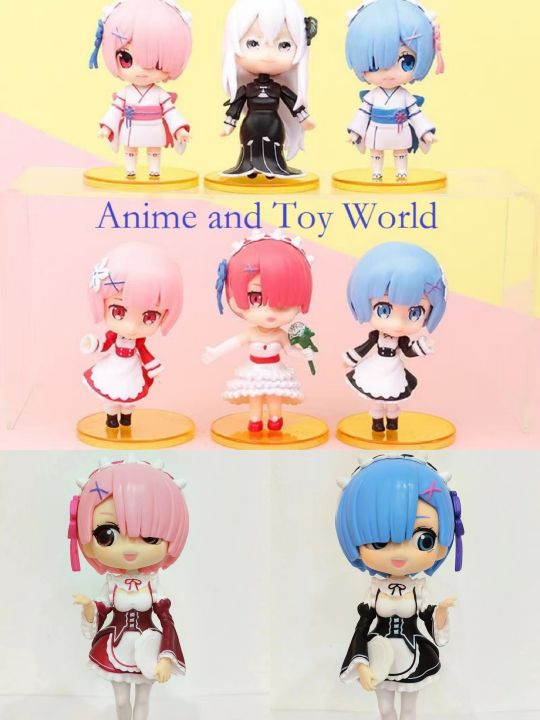 Re:ZERO-Starting Life in Another Qposekt Rem Ram Rem Ram Emilia Set of ...