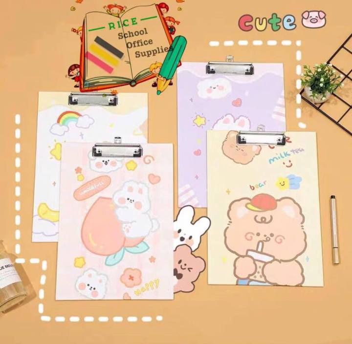 Toys Cute Korean Cartoon A4 Paper Folder File Board Clip Writing Pad ...