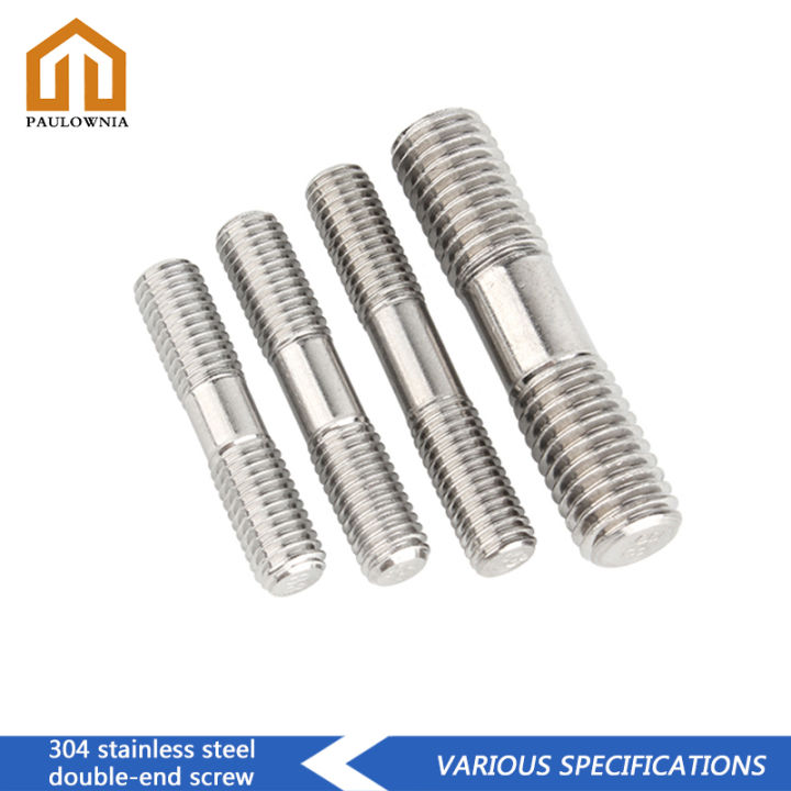 M3 M4 M5 M6 M8 M10 Stainless Steel Double End Thread Rod Dual Head Screws Double-Threaded Bar ...
