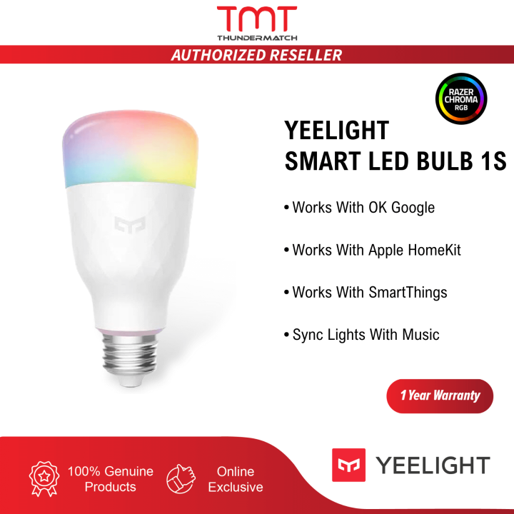 Yeelight Apple HomeKit Smart LED Bulb 1S - Multi Colour, Voice Control ...