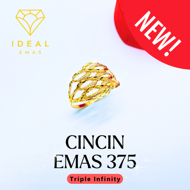 Emas 375 4 layer Infinity 9k 4 layer Infinity Gold 375 Ring Tahan Lasak ...