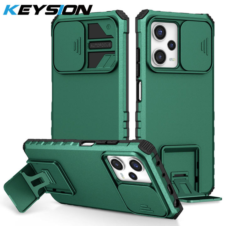 KEYSION Shockproof Armor Case for Redmi Note 12 Pro 5G Slide Camera ...