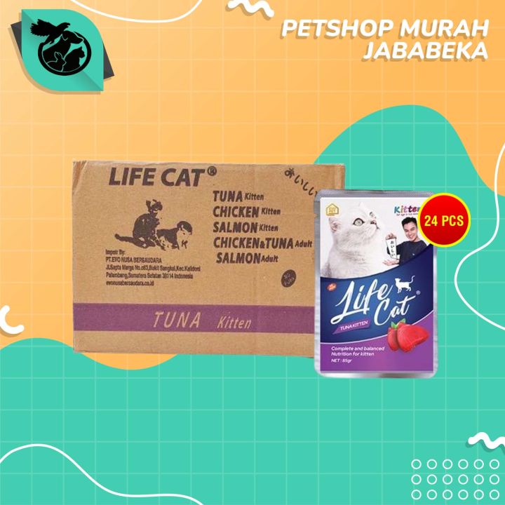 Makanan Basah Kucing Life Cat Sachet Pouch Grosir Dus isi 24 PCS 85 GR ...