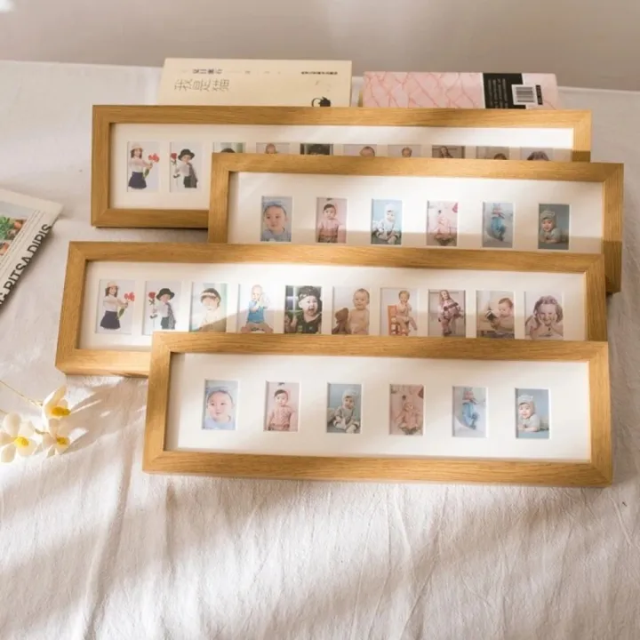 HARTLEYWD Wooden Baby Growth Photo Album Frame Mini 2 Inch 6 /10 Holes ...