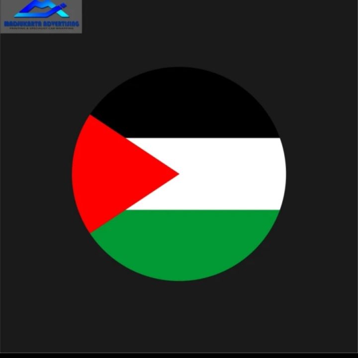 STIKER BENDERA PALESTINA BULAT SETIKER CUTTING MOBIL PALESTINE FLAG ...