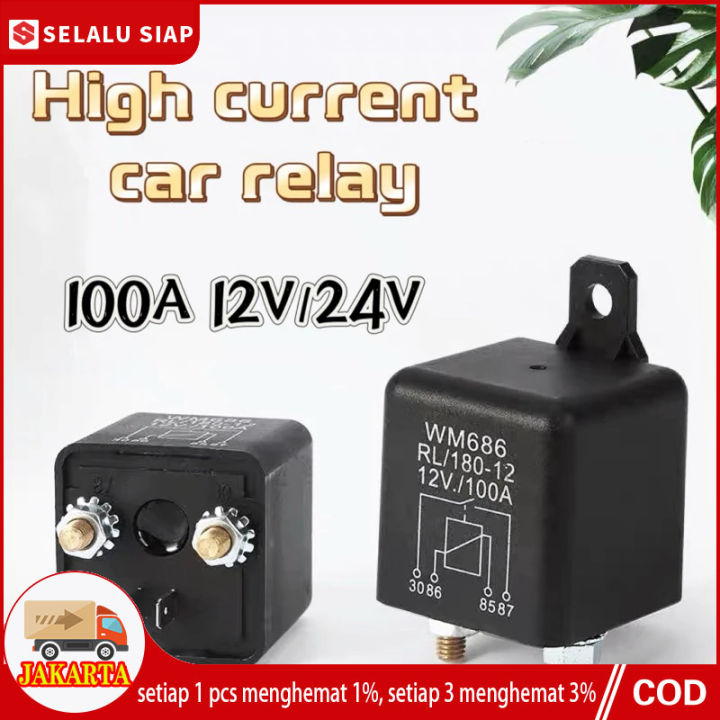 Relai Starter Starting Relay 12V/24V 100A WM686 relay ampere besar ...