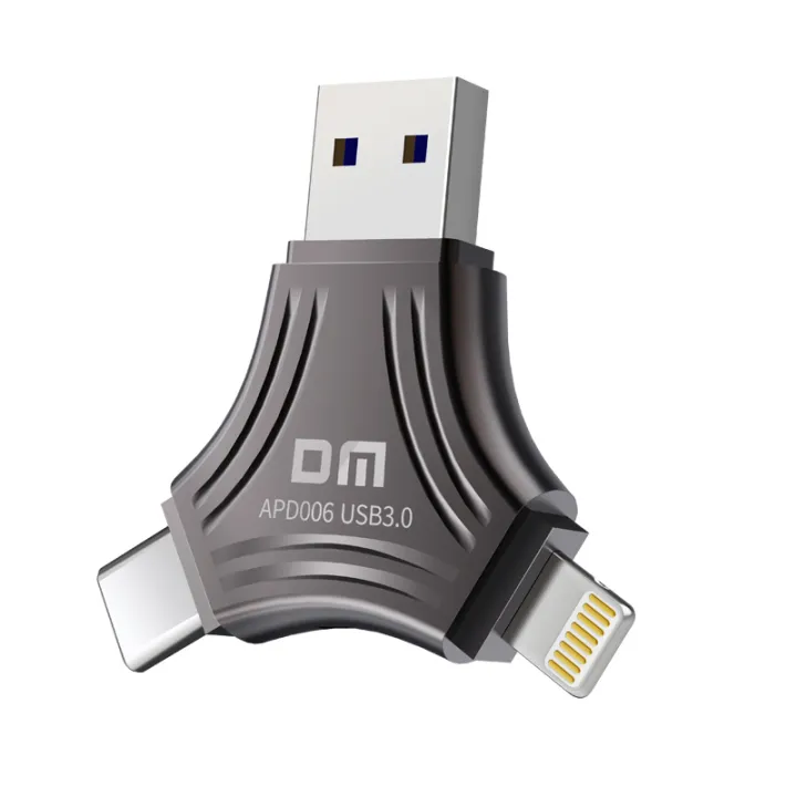 DM 3 in 1 USB Flash drive for iPhone and Type C smartphone Mac APD006 ...