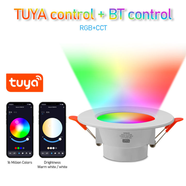 Tuya Bluetooth-Compatible Downlight Colorful Spot LED Lamp Recessed ...