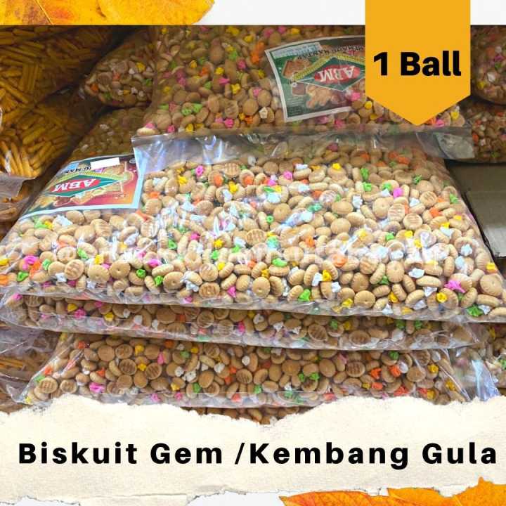 Biskuit Bunga Gem 1 BALL ( 4KG )/ Kembang Gula/ Snack Kiloan Murah/ MAK ...