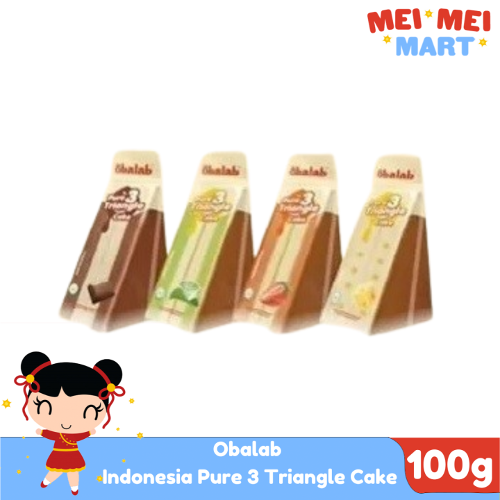 Obalab Indonesia Pure 3 Triangle Cake Matcha Chocolate Strawberry ...