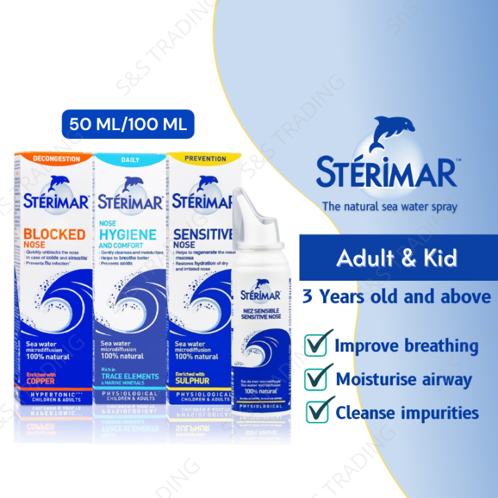 Sterimar Nose Hygiene Spray / Blocked Nose 100ml & 50ml for kid and ...