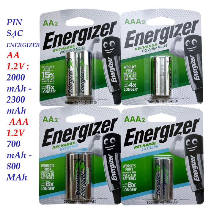 Pin sạc AA ( 2a ) AAA ( 3a) Energizer NiMH 1.2 V - dung lượng 2300 ...