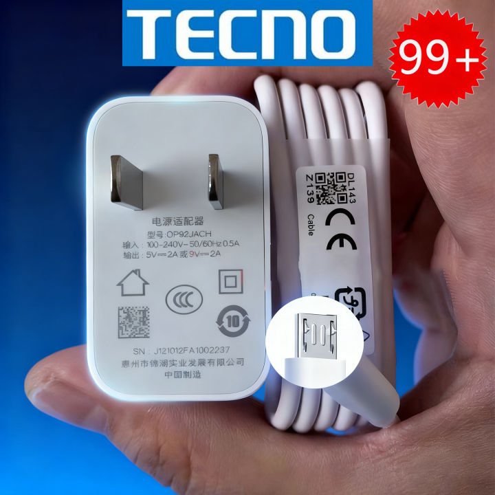100% Super Fast Charger Original Charger Tecno Charger 15W Micro USB ...