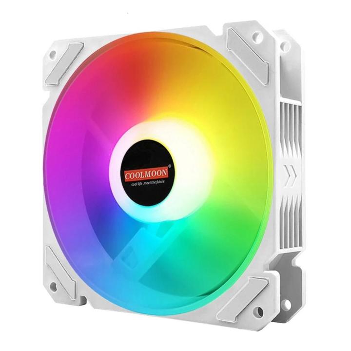 Coolmoon 120mm PWM ARGB PC for Case Fan Quiet 4 Pin Addressable RGB ...