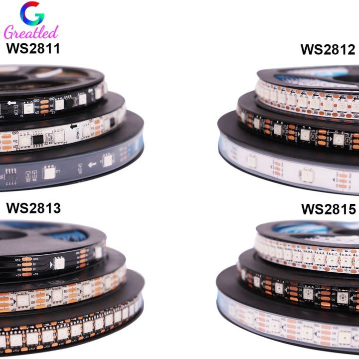 WS2812B WS2811 WS2813 WS2815 30/60/144 leds/m Smart Pixels RGB LED Strip WS2812 Individually ...