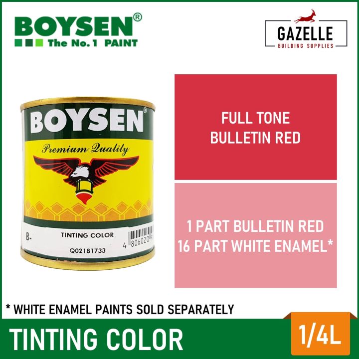 Boysen Tinting Color for Enamel Bulletin Red - 1/4L | Lazada PH