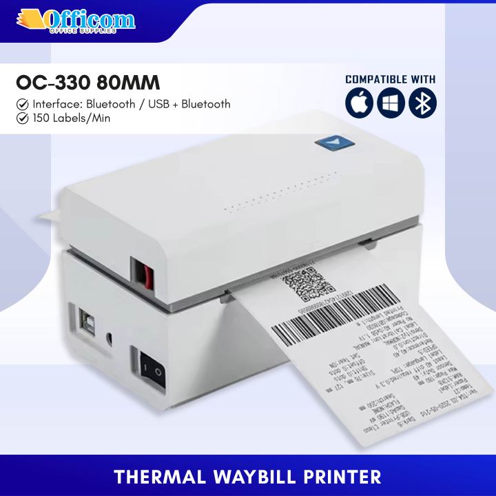 Officom OC-330 Thermal Label Printer 80mm with Bluetooth/USB Wireless ...
