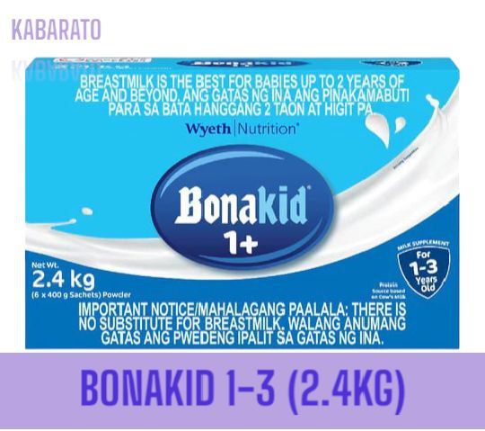 BONAKID 1+ Powdered Milk Supplement (2.4kg) for Children 1-3 Years Old ...