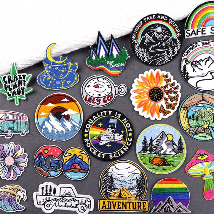 Nature Travel Patch Iron On Patches For Clothing Thermoadhesive Patches ...