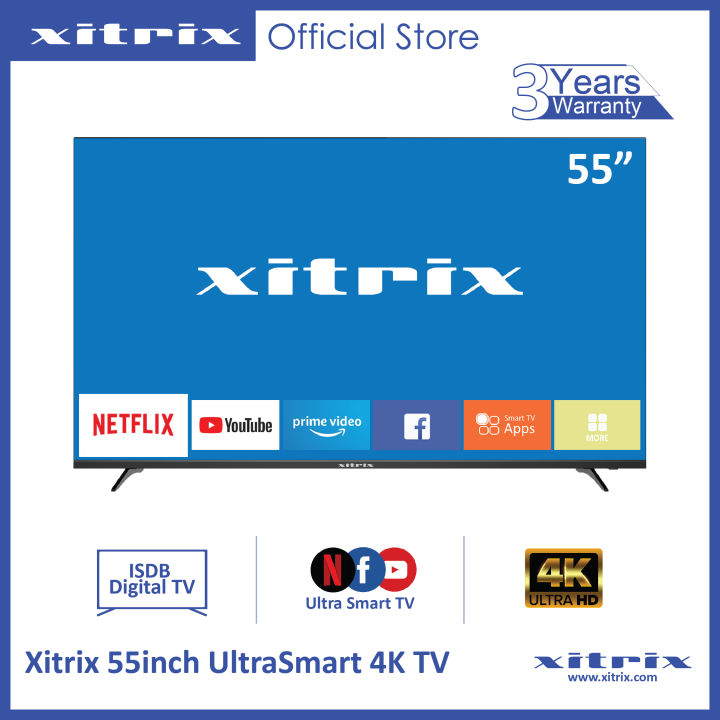 Xitrix 2022 Model 55-inch 4k UHD Bezel Free Netflix Smart ISDB Digital ...