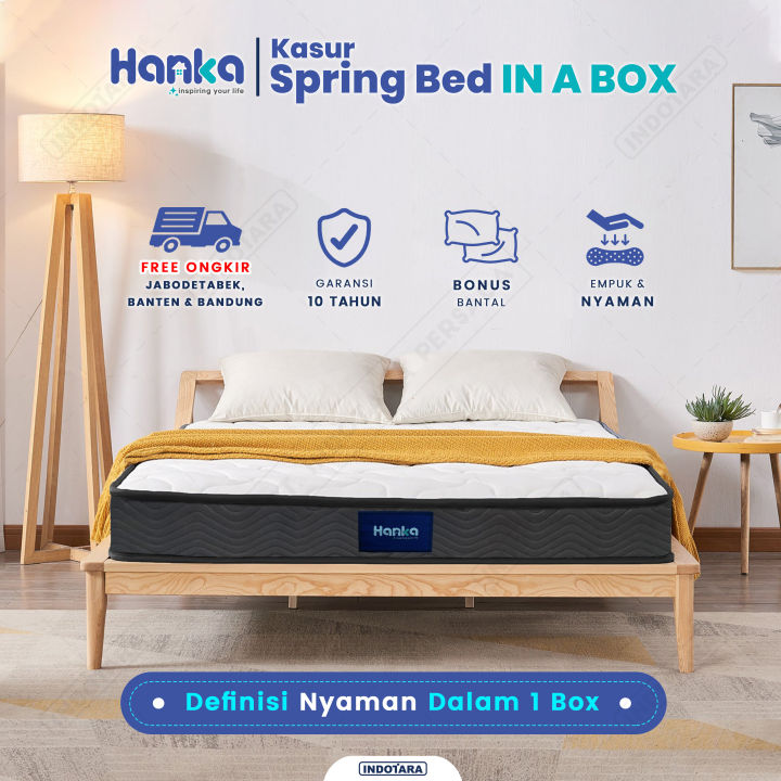 Kasur Spring Bed IN A BOX HANKA SOFT Ukuran 180X200 FREE BANTAL ...