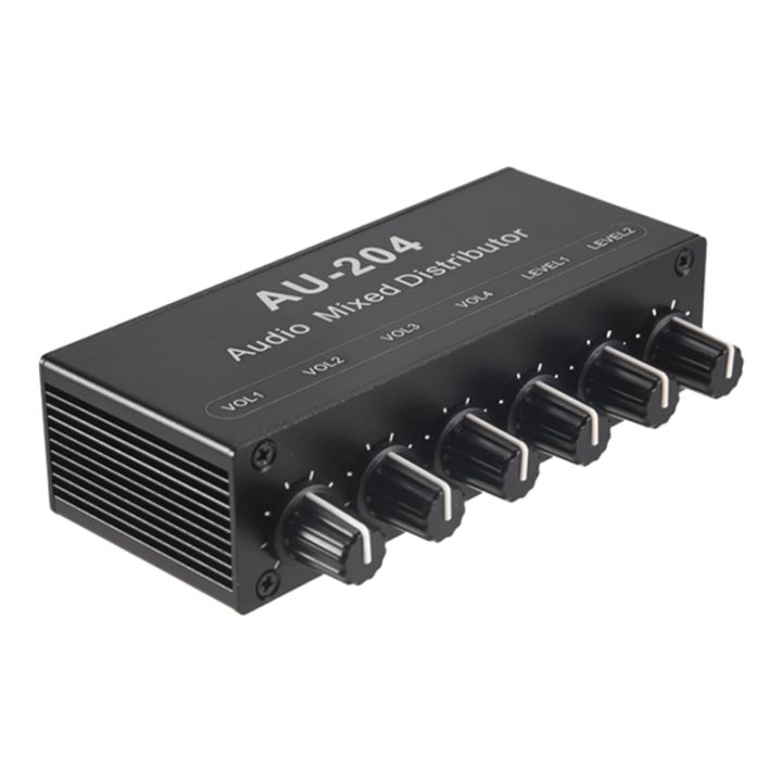 Stereo Mixer Audio (2 Input 4 Output) Push Four Headphones or External ...