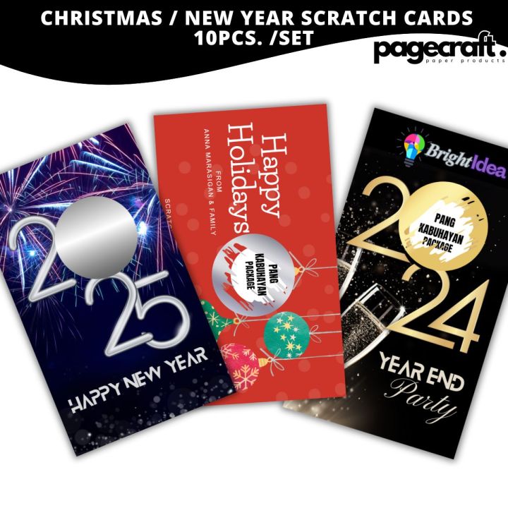 Christmas Scratch Cards Year End Party Personalized Gift Card 10pcs ATM ...