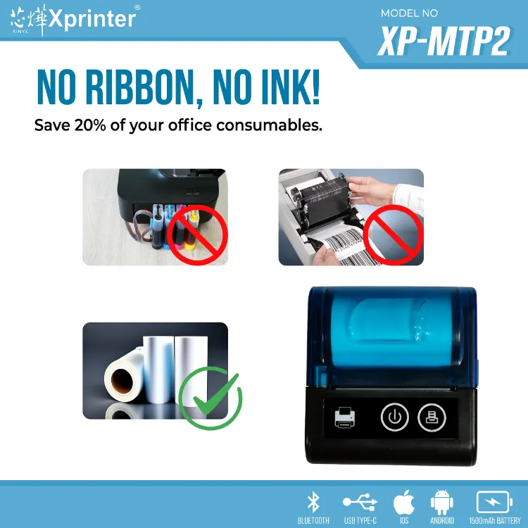 Xprinter XP-MTP2 Portable BLUETOOTH + USB Thermal Printer Handheld 58mm ... Xprinter XP-MTP2 Portable BLUETOOTH + USB Thermal Printer Handheld 58mm ...