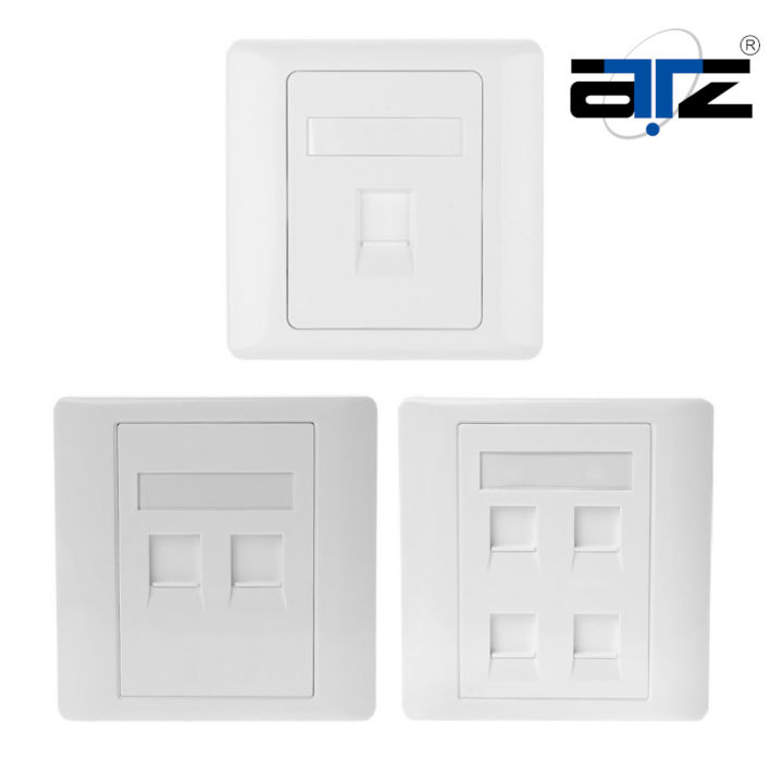 ATZ Wall Plate (1 Port / 2 Port / 4 Port), Keystone White (86 x 86 ...