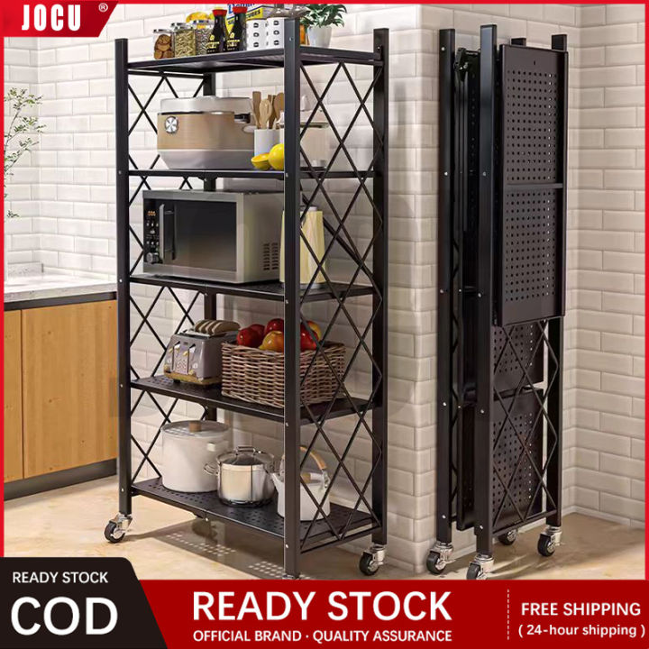 Foldable Kitchen Rack organizer Multifunction Foldable Metal Rack ...