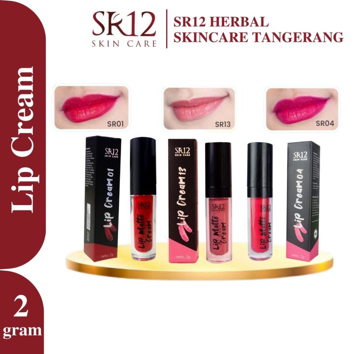 LIPCREAM SR12 / LONGLASTING / WITH VIT.E / MELEMBABKAN / PENCERAH BIBIR / LIPSTIK HERBAL / BPOM ...